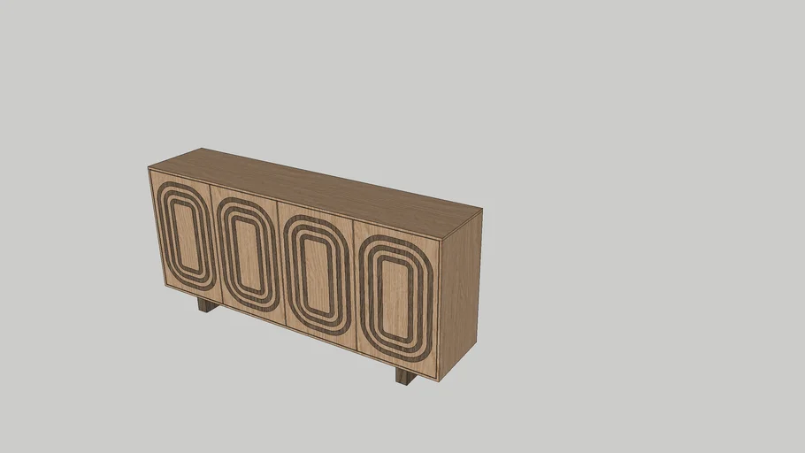 Four Hands Yael Sideboard-Sandy Ash | 3D Warehouse