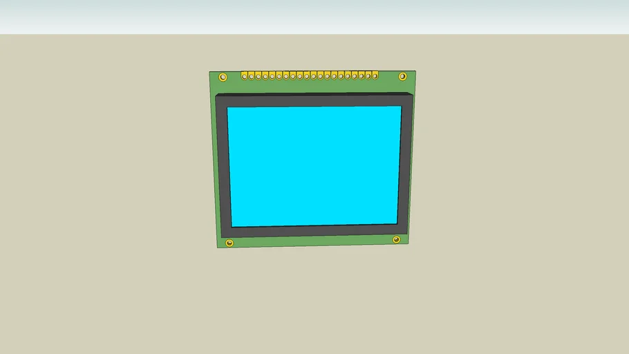 Graphic LCD 128x64 Blue Backlight | 3D Warehouse