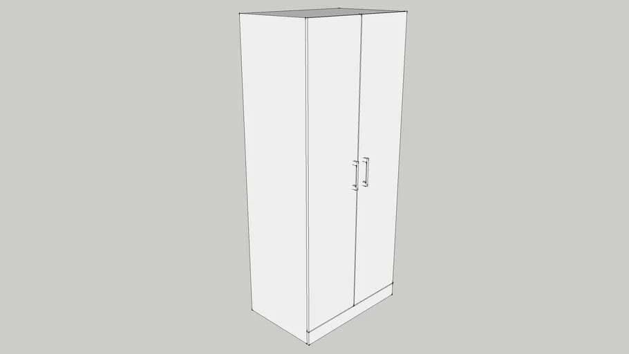 900 Wardrobe module with 2 shutters, 1 fixed shelf, 1 adjustable shelf ...