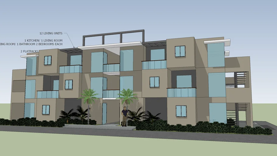 Flatpacks Moden Building Prefab | 3D Warehouse