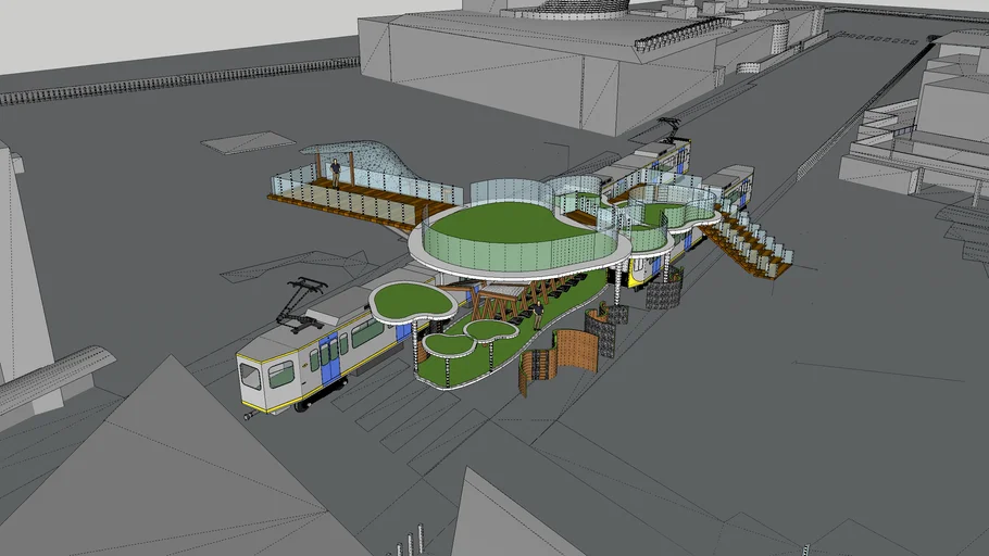 The UNSW light rail stop. Lin Qiaoduo | 3D Warehouse