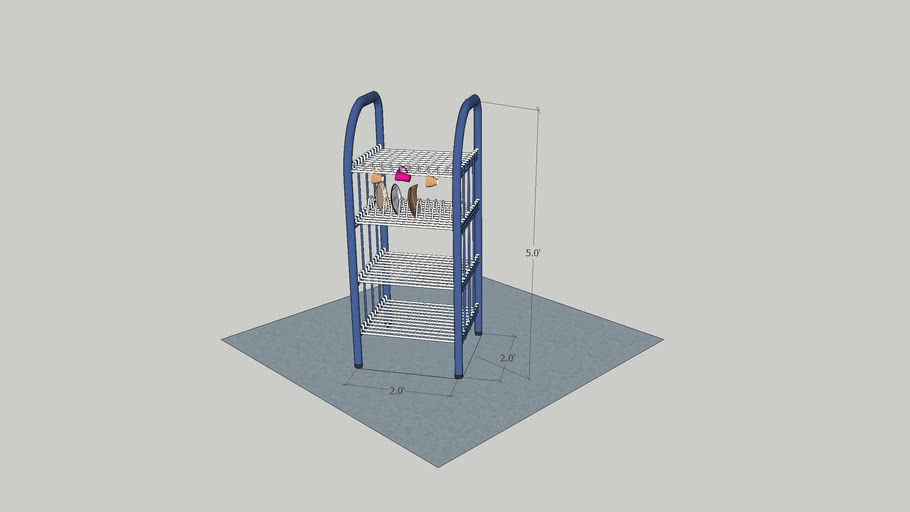 Aluminum Kitchen Rack/Shelf | 3D Warehouse