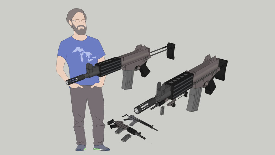 K1/K1A carbine assault rifle, Daewoo & S&T Motiv ,KOREA | 3D Warehouse