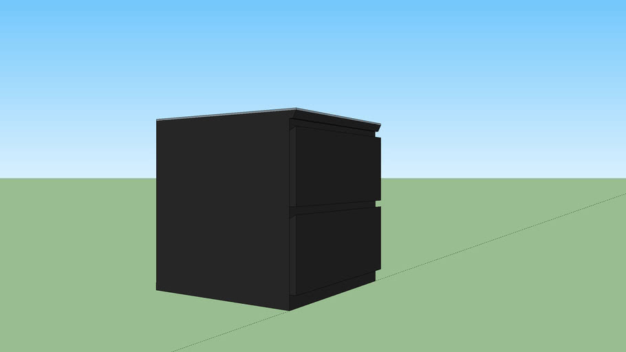 Black Wood Bedside Table | 3D Warehouse