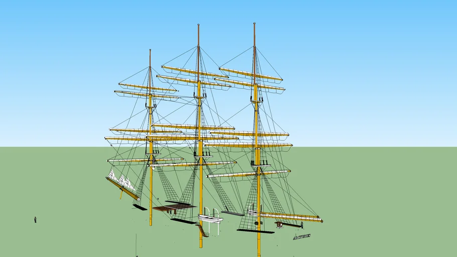 rigging of a full rugged ship | 3D Warehouse