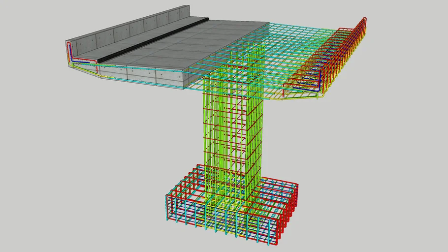 Typical Reinforced Bridge Deck with Column & Base | 3D Warehouse