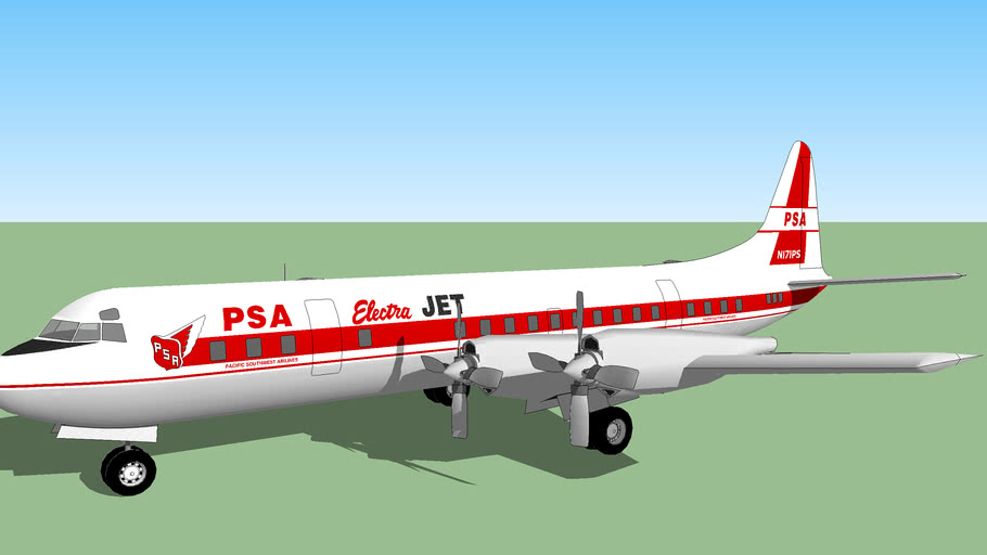 Pacific Southwest Airlines (PSA) Lockheed L-188C Electra | 3D Warehouse