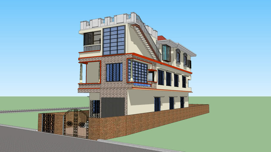 Three Storey R.C.C Residential Building | 3D Warehouse