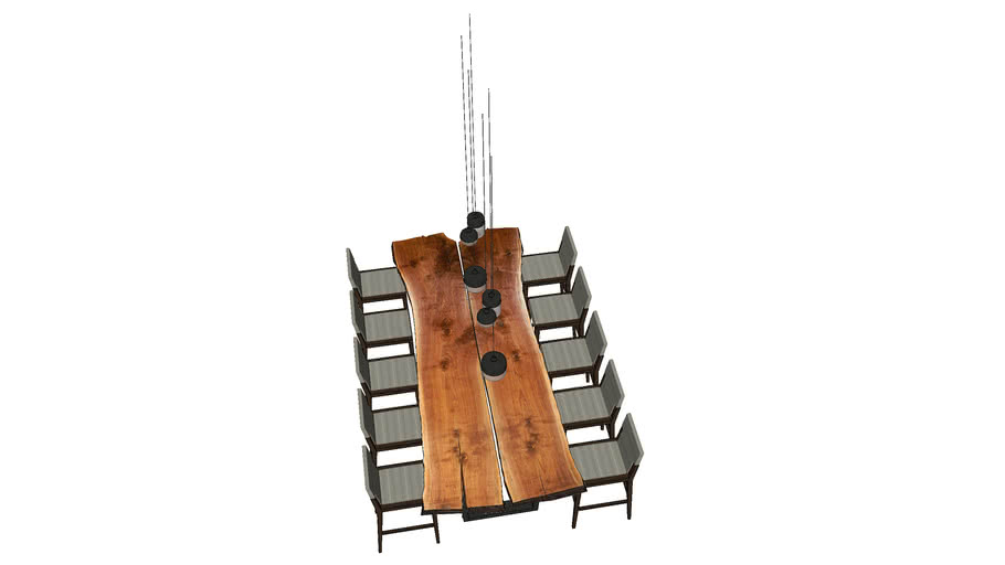 Reclaimed Live Edge Raw Wood Table | 3D Warehouse