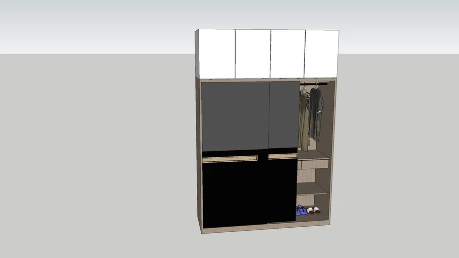Sliding Wardrobe with LOFT | 3D Warehouse