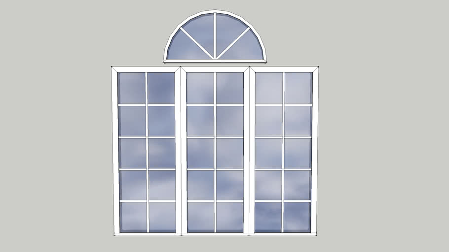 Atrium Triple Casement with Halfround | 3D Warehouse