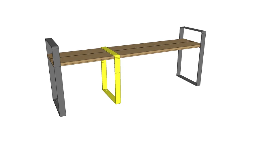 Marshalls Bench Loci with arms - Yellow | 3D Warehouse