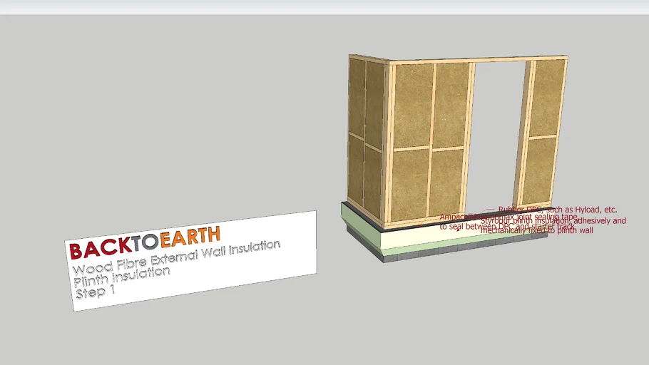 Wood Fibre External Wall Insulation - Plinth Insulation - Step 1 | 3D ...