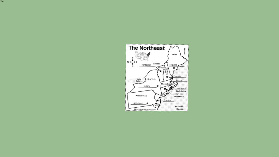 Map of Northeast US with Capitals | 3D Warehouse