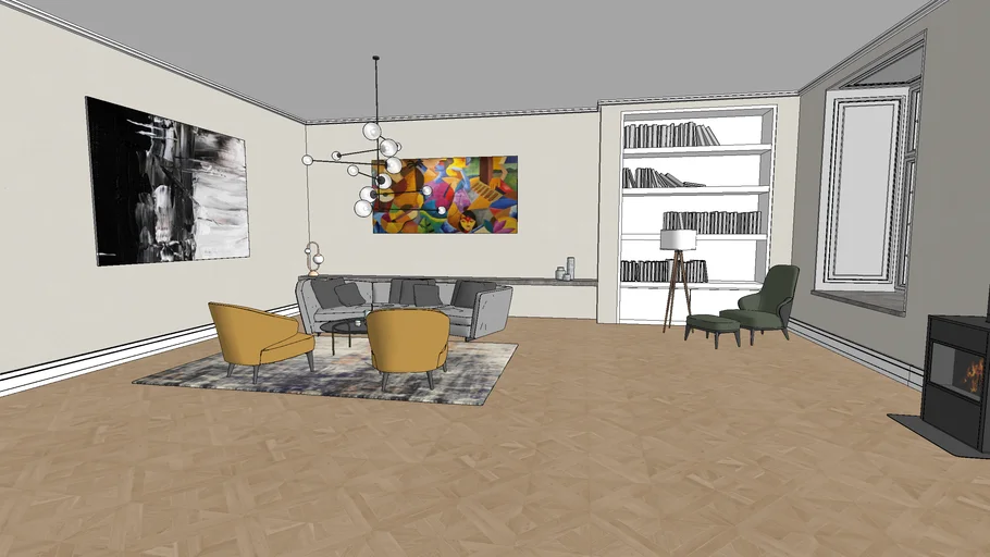 Living Room Sketchup | Baci Living Room