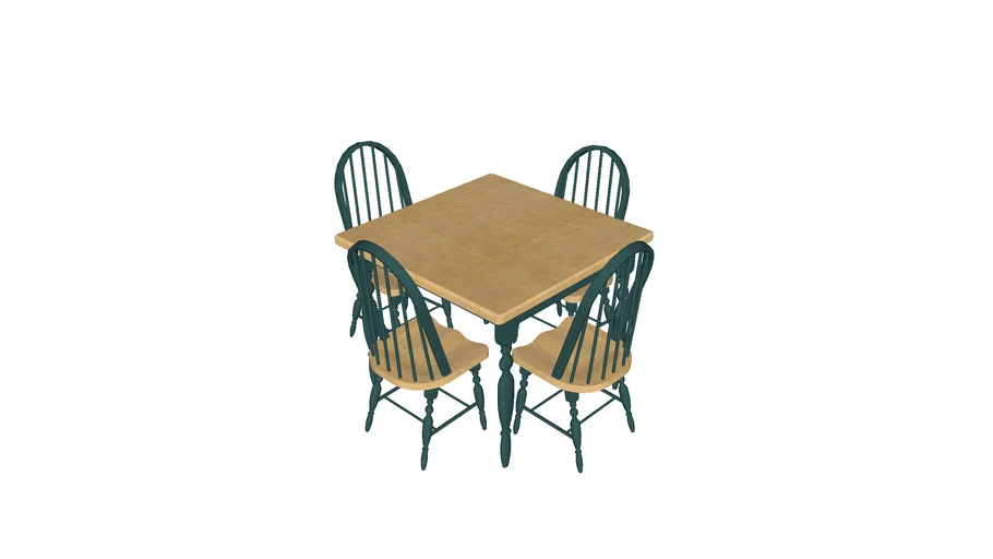 N_Vintage Dining Set 4 | 3D Warehouse