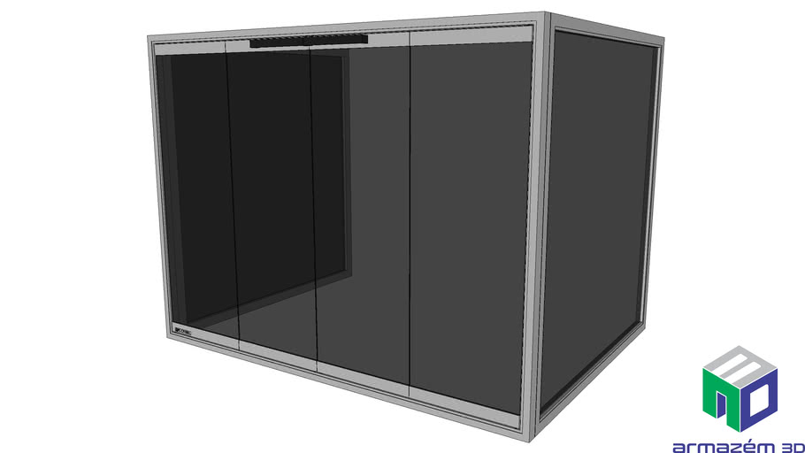 PORTA TÉRMICA EM U - PERFIL PRATA POLIDO - VIDRO FUME | 3D Warehouse