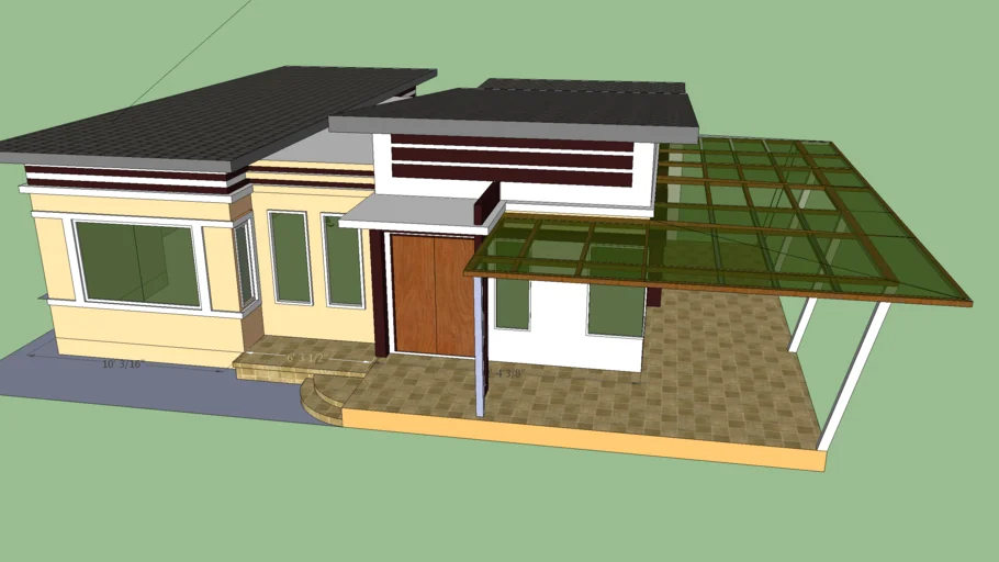 3 bedroom single storey house | 3D Warehouse
