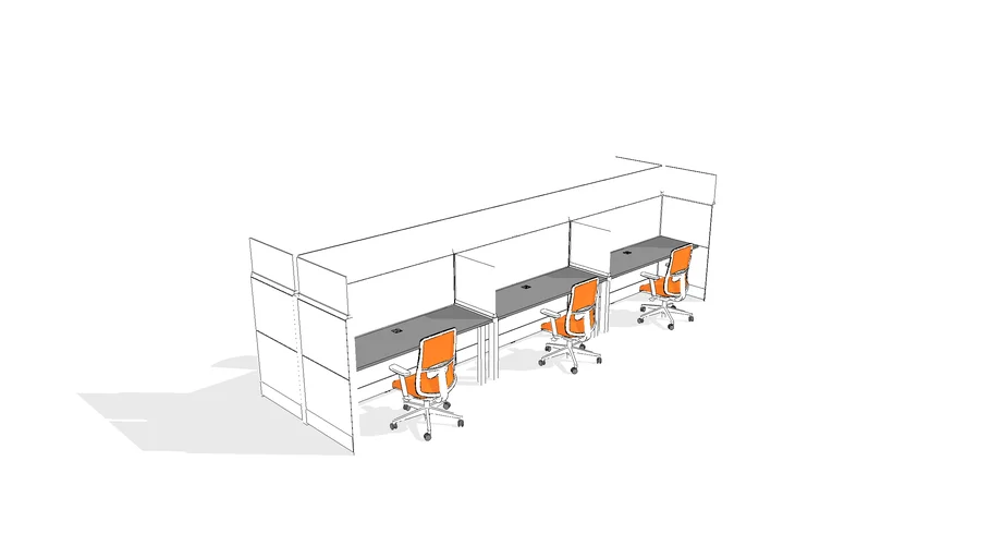 Click&Ship Workstation 02 Fixed 51h 15glass | 3D Warehouse