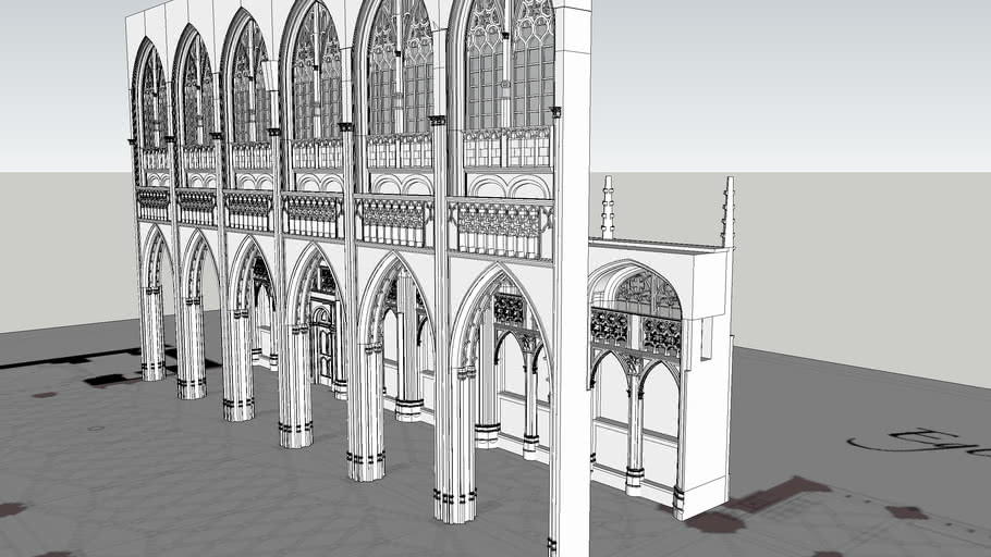 Gothic cathedral 4/7 big and small naves (part) | 3D Warehouse