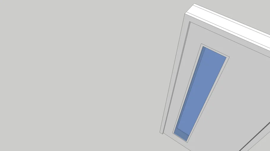 Grey door and frame with vision panel | 3D Warehouse