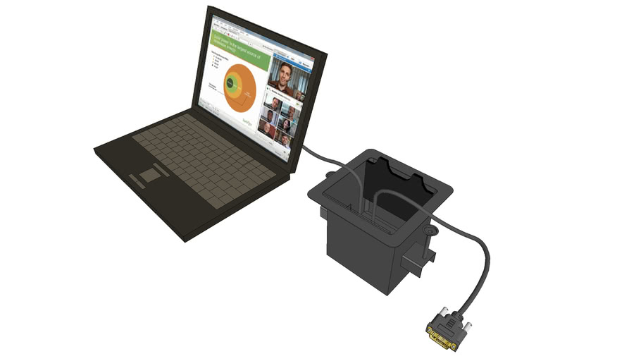 Extron Cable Cubby with Laptop, HDMI and VGA Cables | 3D Warehouse