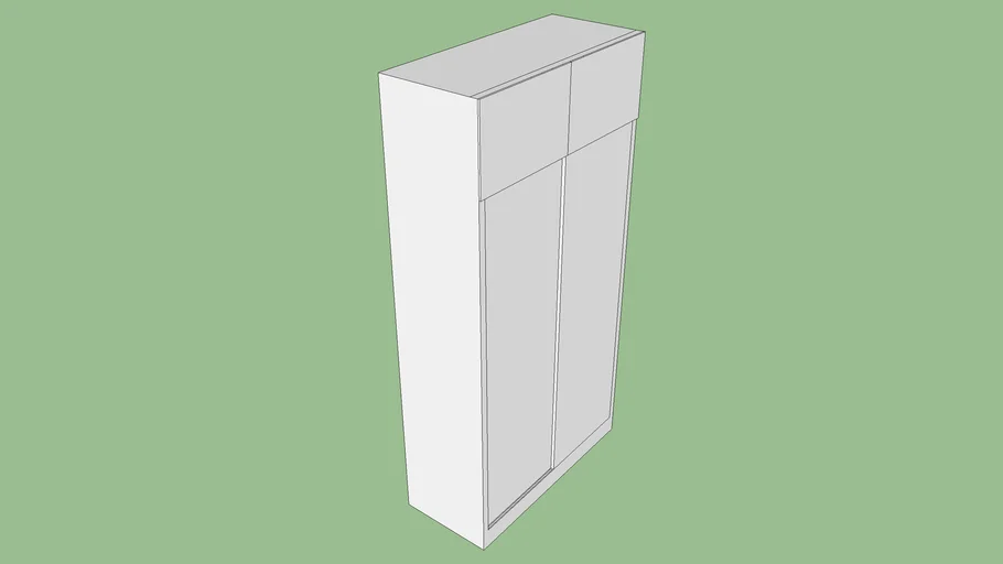 2 Door Tall Sliding Cabinet White Exterior, White Doors, Wood Vinyl ...