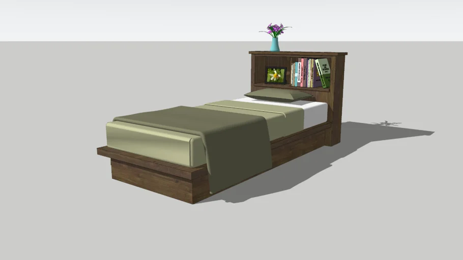 Single Bed with Shelf | 3D Warehouse