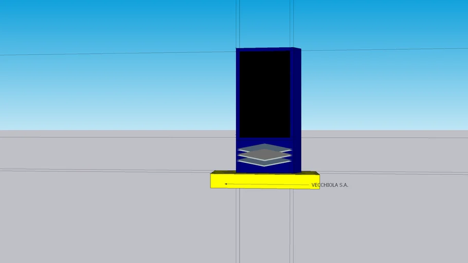totem azul y letras | 3D Warehouse