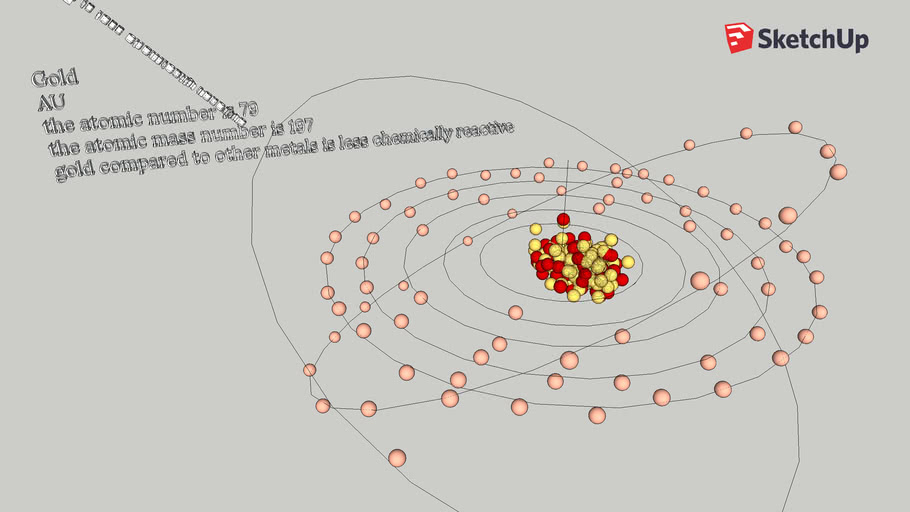gold atomic model | 3D Warehouse