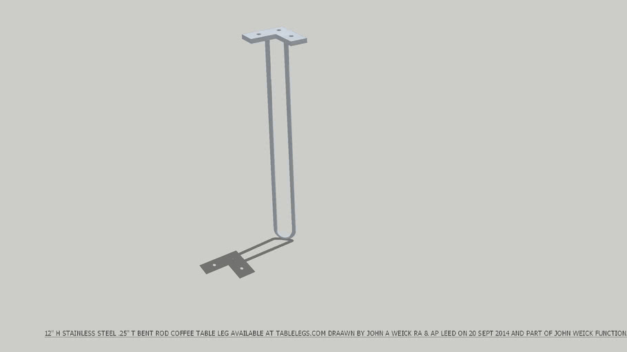 TABLE LEG STAINLESS STEEL 12' H DRAWN BY JOHN A WEICK RA & AP LEED ON ...