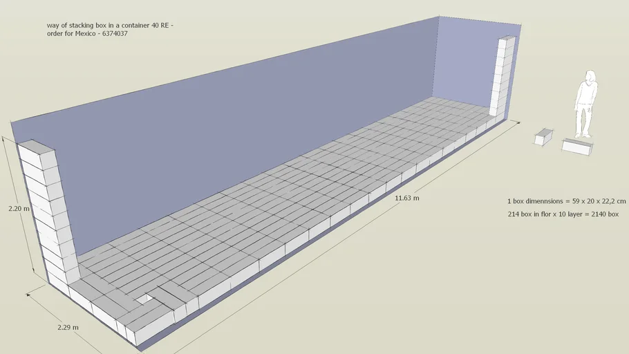 RE HC 40 as a container load boxes without pallets | 3D Warehouse