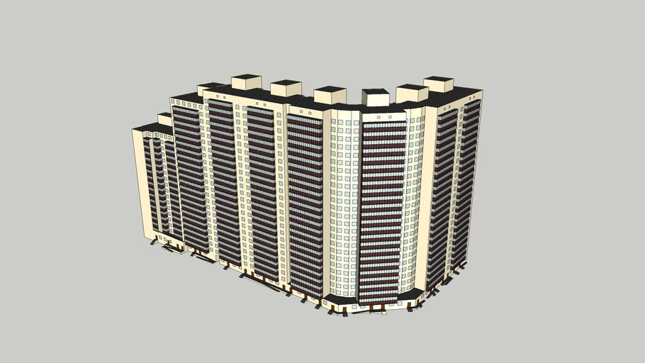Multi-section residential building | 3D Warehouse