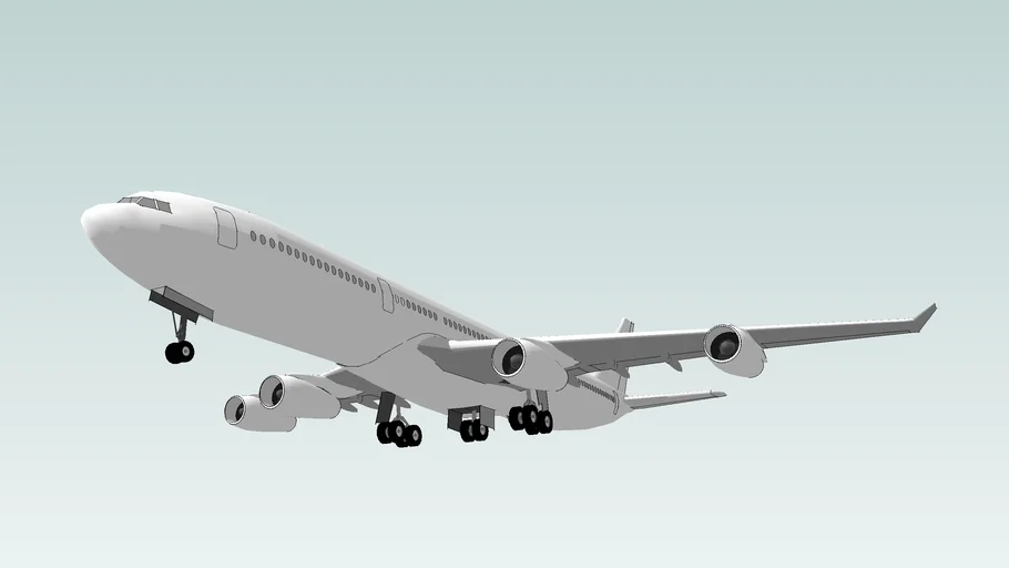 White Airbus A340-300 | 3D Warehouse
