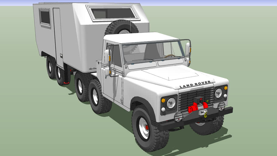 Land Rover V8-Turbo, 6x6 +5th wheel Camper | 3D Warehouse