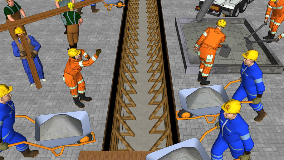 PENGECORAN DRAINASE - CONCRETE OF WORK DRAINASE | 3D Warehouse