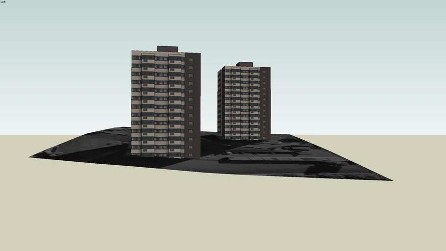 Tower blocks from Harlow Green Area of Gateshead | 3D Warehouse