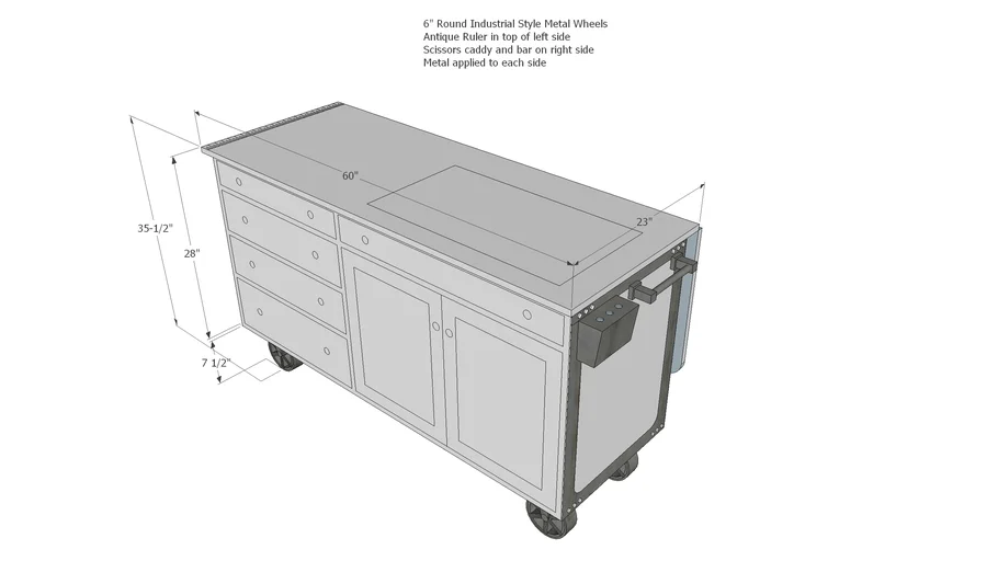 Custom Industrial Sewing Cabinet | 3D Warehouse