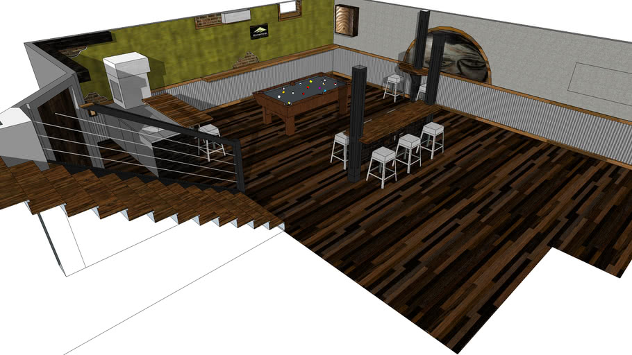 modern basement design | 3D Warehouse