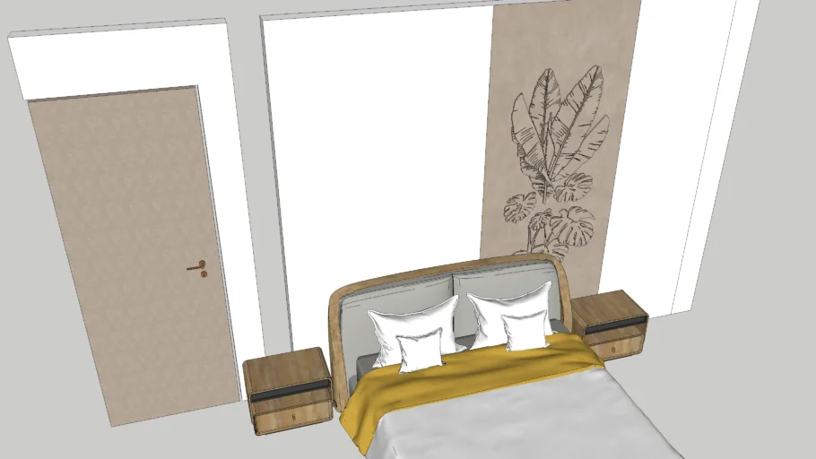 Bed and Side Table Modern | 3D Warehouse