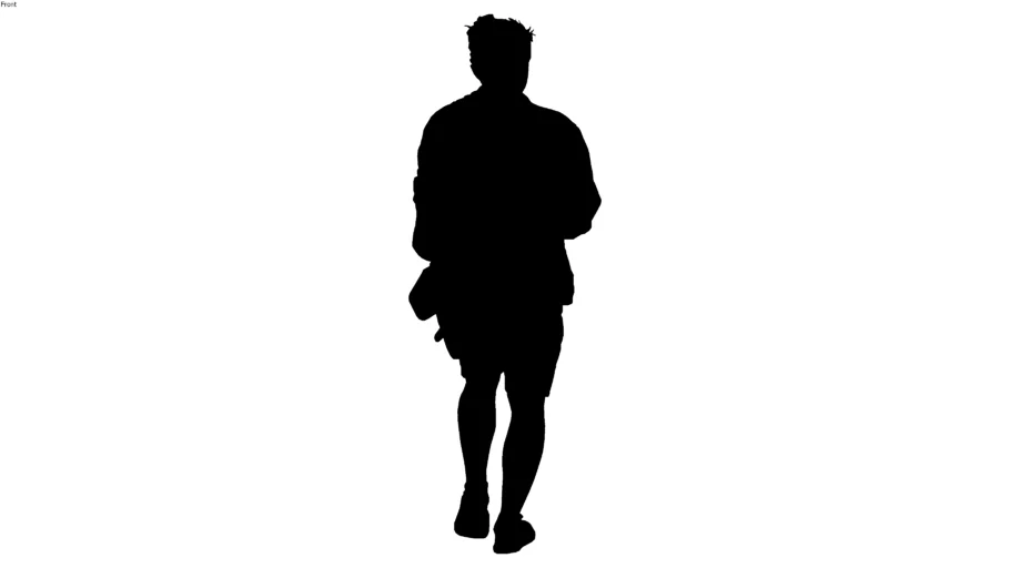 2d silhouette back man walking | 3D Warehouse