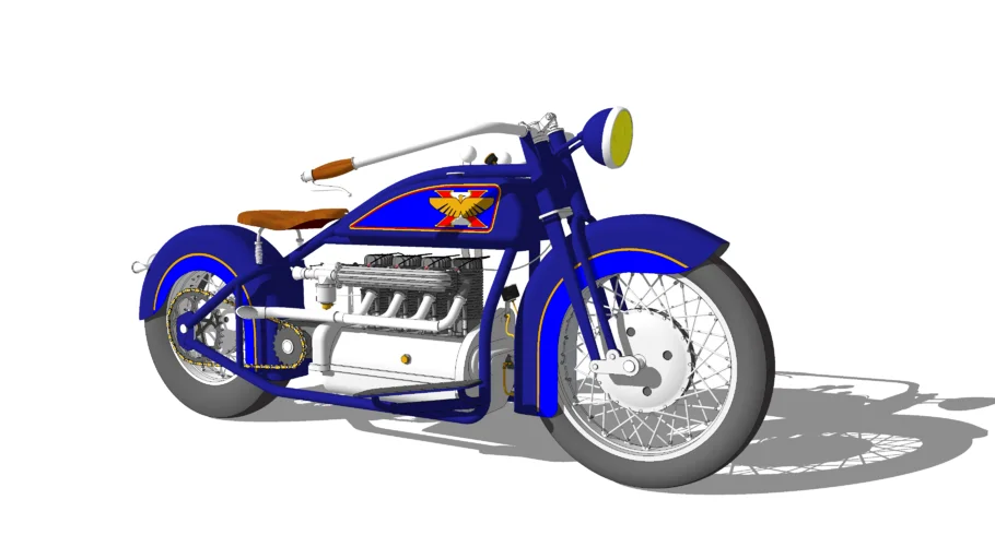 1928 Indian-ACE 1265cc 4 cylinder IOE | 3D Warehouse