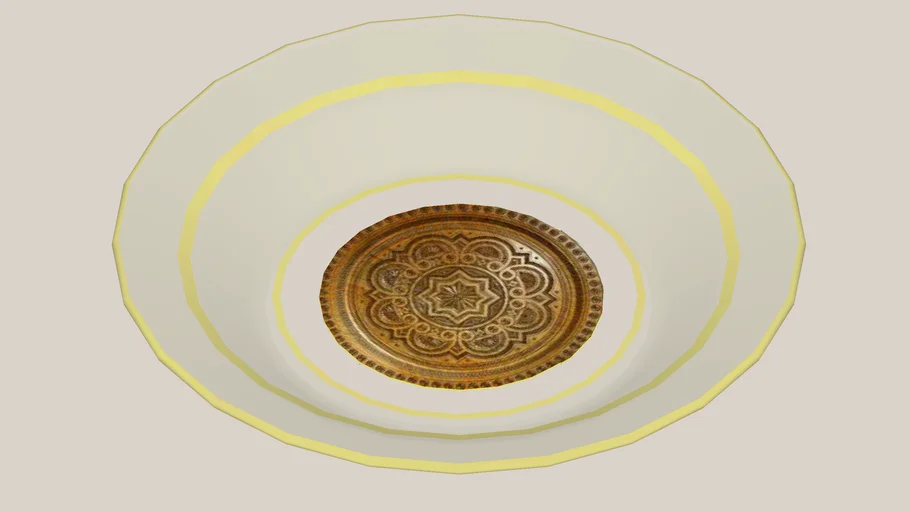 Decorative plate in glass with golden texture | 3D Warehouse