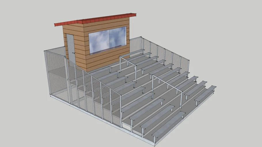 Softball Bleachers with Pressbox | 3D Warehouse