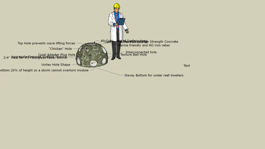 Annotated Bay Ball (sized Reef Ball) | 3D Warehouse