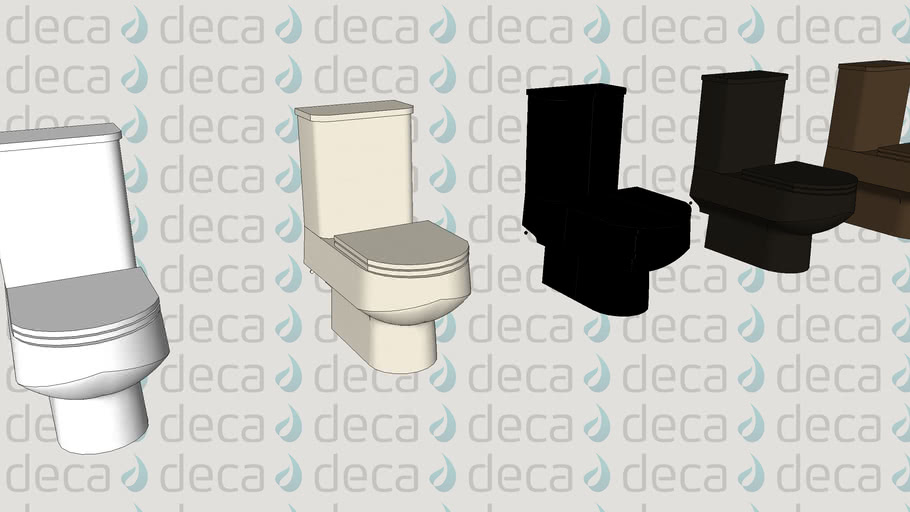 Bacia e caixa DECA Carrara branco ébano fosco creme | 3D Warehouse