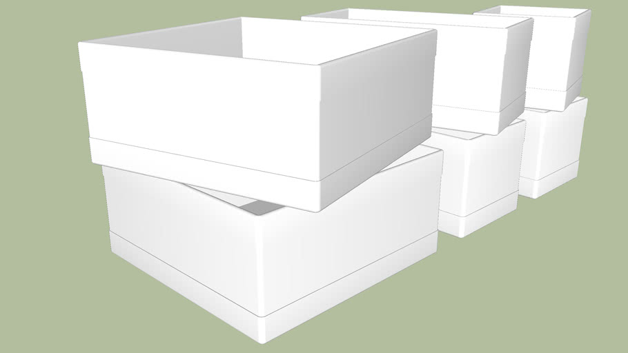 SKUBB accessories boxes in white, set of 6 | 3D Warehouse