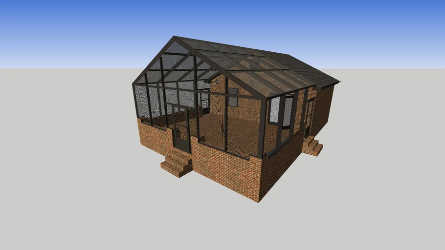 Screen room with Lexan panel roof by FUNROOMS | 3D Warehouse