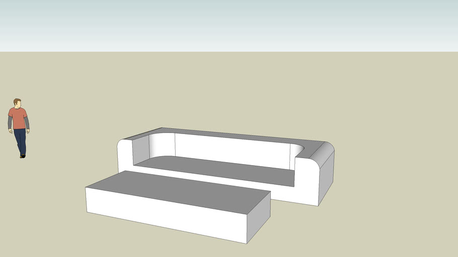 Modern Couch With Leg Rest | 3D Warehouse