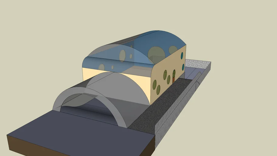 modern train shed style house | 3D Warehouse